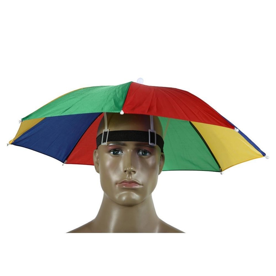 Headwear Umbrella Hiking Beach Cap Head Outdoor Rain Gear Umbrellas ...