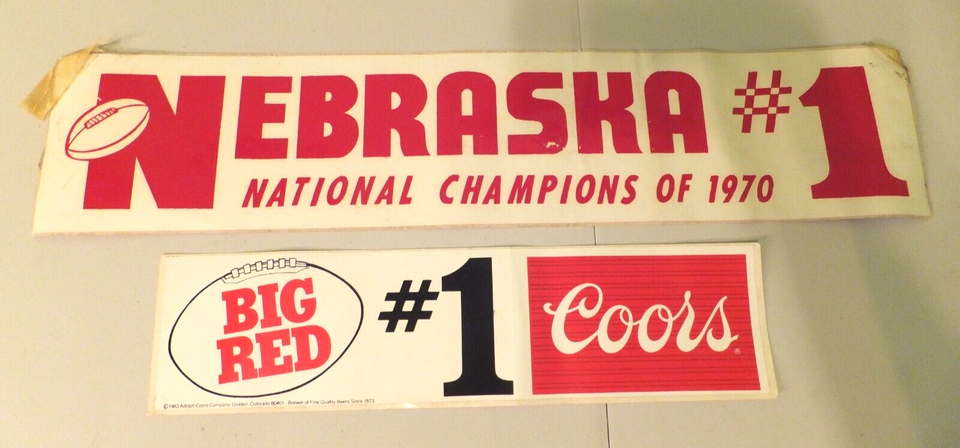 Lot of 4 older Nebraska Cornhuskers Bumper Stickers | eBay
