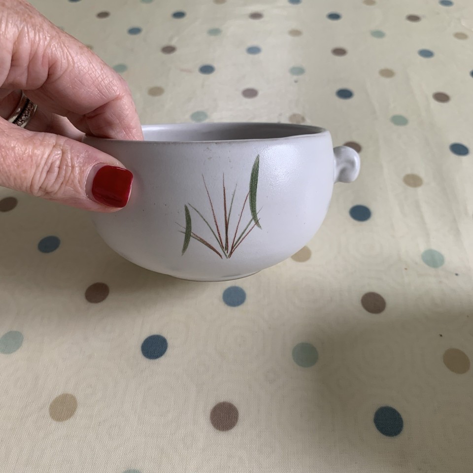 Denby Pottery Green Wheat 2x Soup Bowls Bon Bon Dish & Rectangular Dish ...