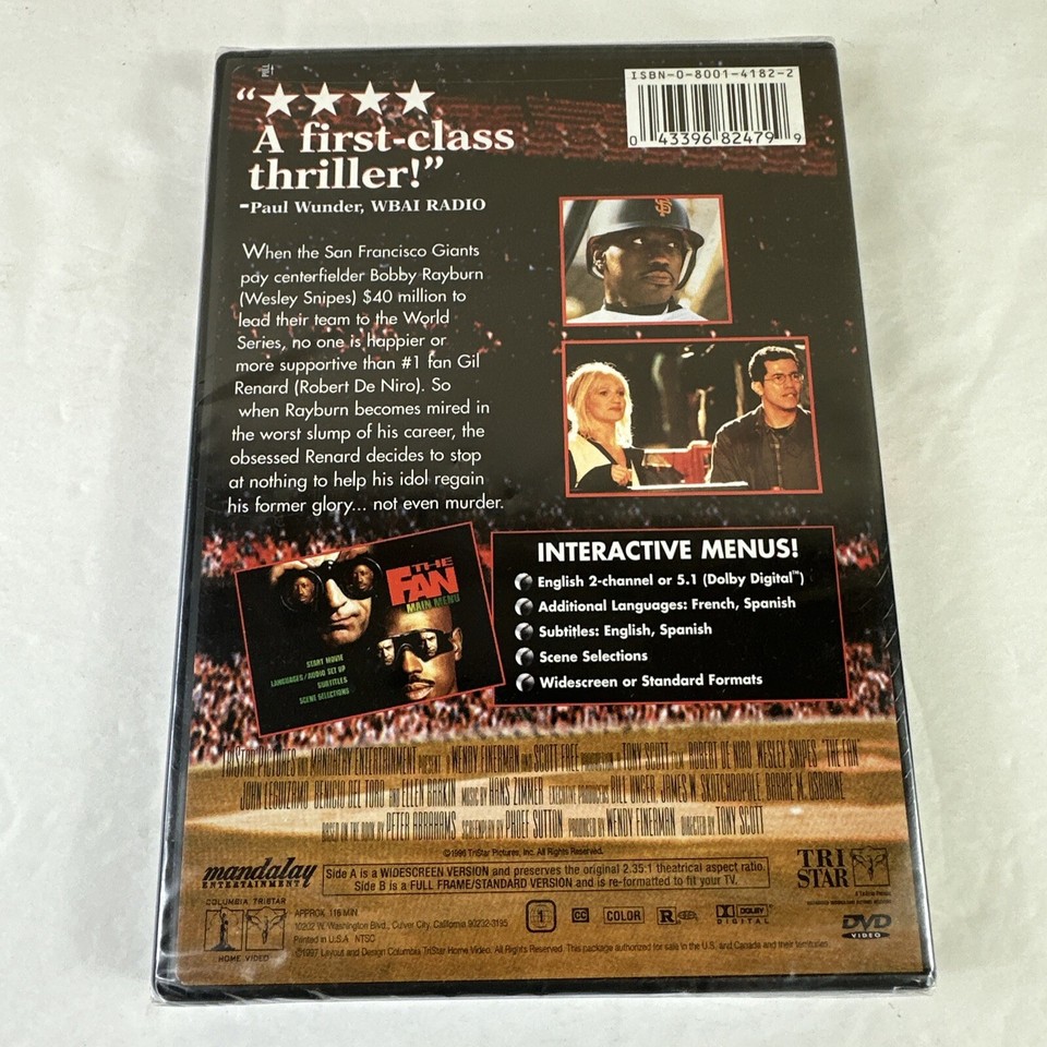 The Fan (DVD, 1997, Closed Caption) 43396824799| eBay