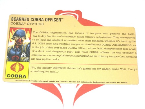 GI Joe FILE CARD Cobra Officer Scarred 2005 Modern FILECARD | eBay