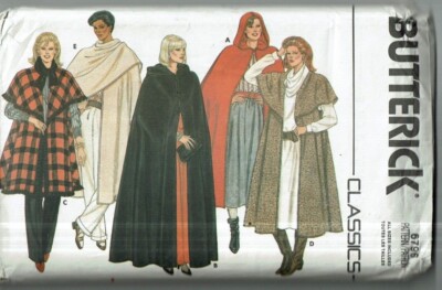 Butterick #6796 Unlined Cape w/Variations Pattern Sz Sm-Lrg (8-18) UC ...
