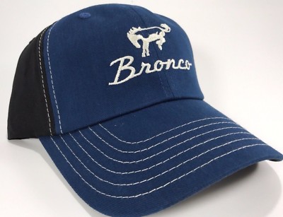 Ford Bronco Hat / Cap - Blue & Black W/ White Bronco Emblem / Logo ...