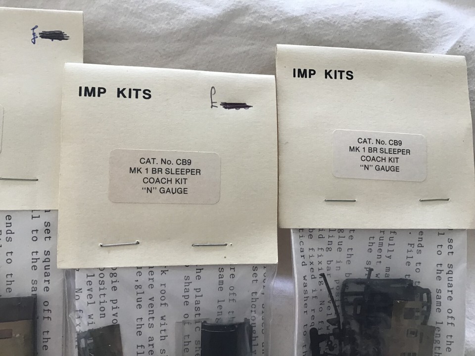 IMP KITS (C89) N GAUGE JOB LOT OF 4x BR MK1 SLEEPER COACH KITS ...