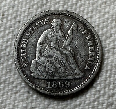 1869-S Seated Liberty Silver Half Dime San Francisco USA Minted Coin ½ ...