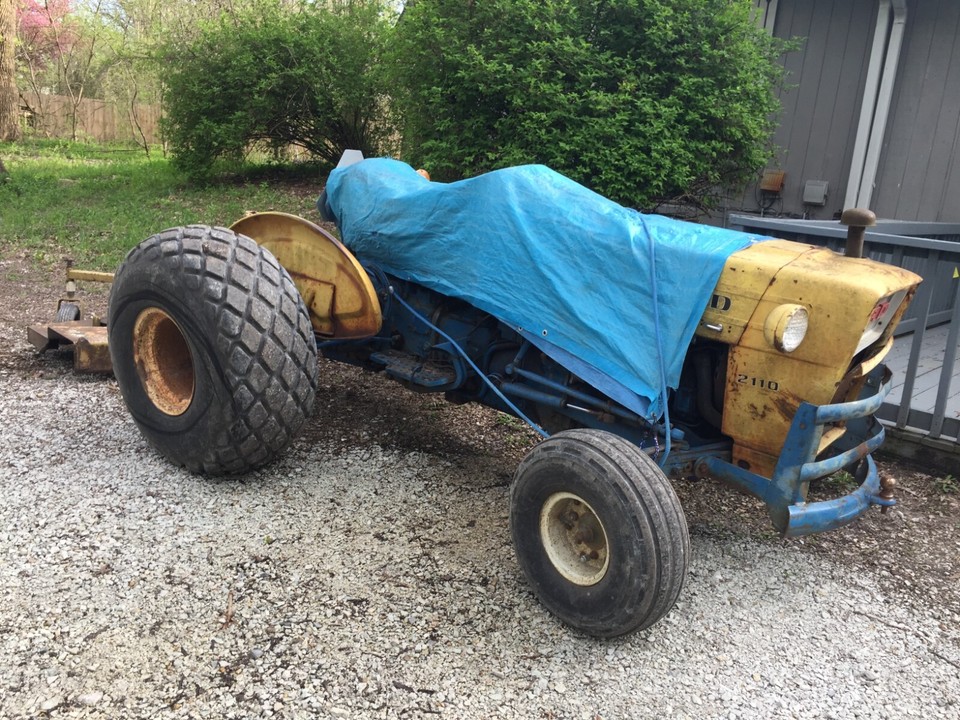 FORD 2110 LCG TRACTOR, 4 SPEED, GAS w/LANDPRIDE 72 IN MOWER AND GRADER ...