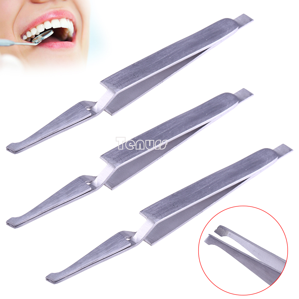 10pc STEEL BRACKET HOLDING PLACING Orthodontic Dental Bracket Tweezers ...