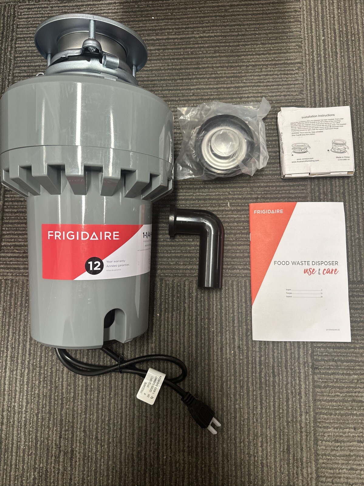 Frigidaire 1.25 HP Corded Garbage Disposal for Kitchen Sinks ...