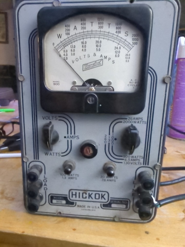 Hickok Model 900 Volt , Amps, Watts. Meter. Vintage | eBay