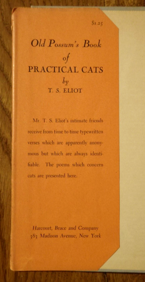 Old Possum's Book of Practical Cats by T.S. Eliot - 1939 1st American ...