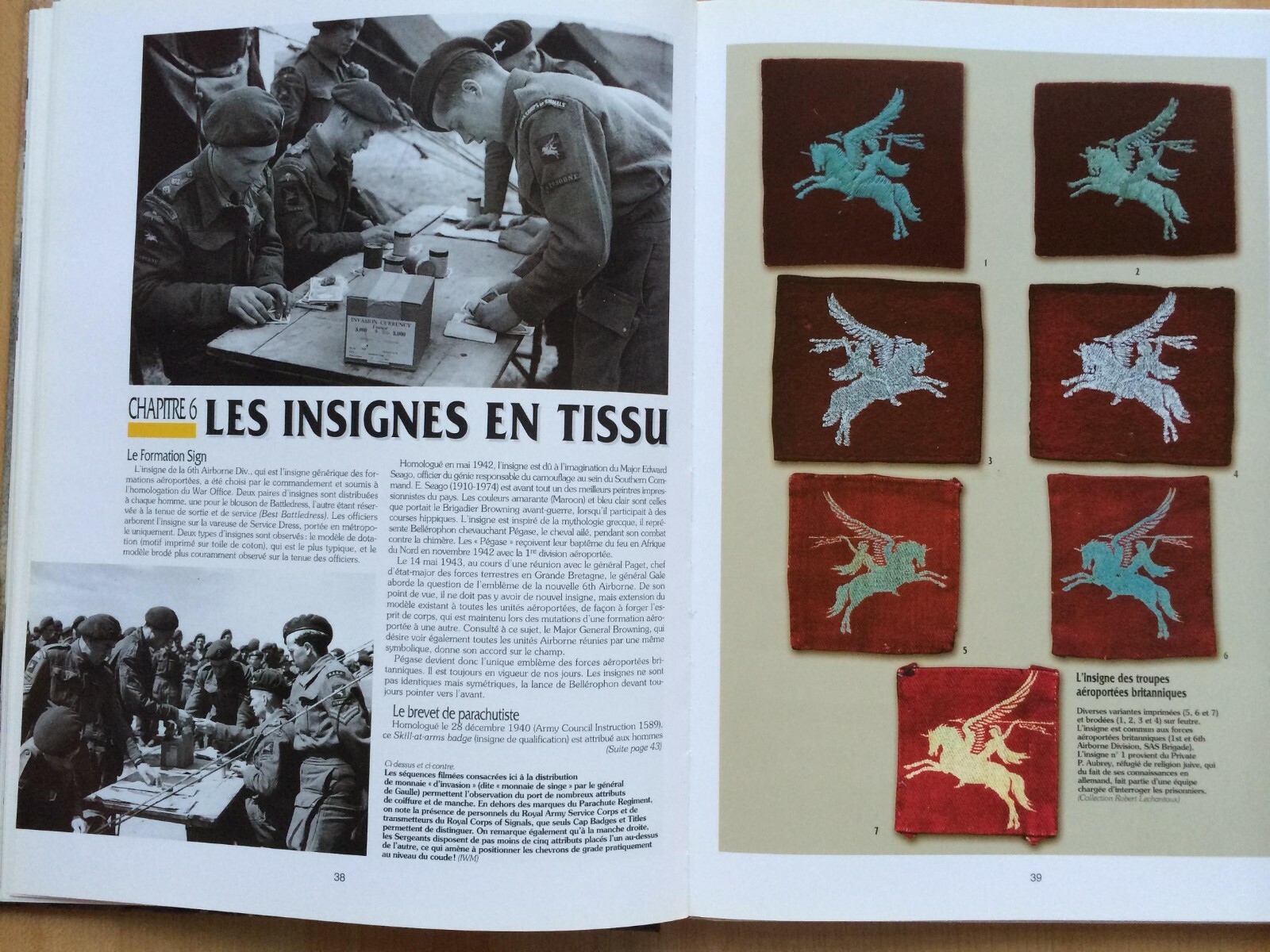 Ww2 Insignes pegase 6th airborne veste casque Dday Normandie para SAS ...
