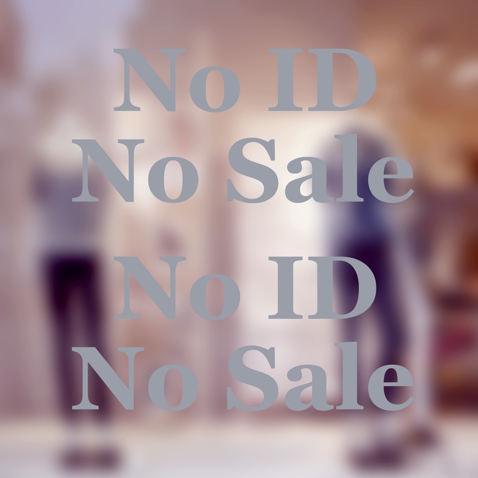 2 x No ID No Sale Shop Cafe Bar Pub Window Sign Vinyl Stickers Retail ...