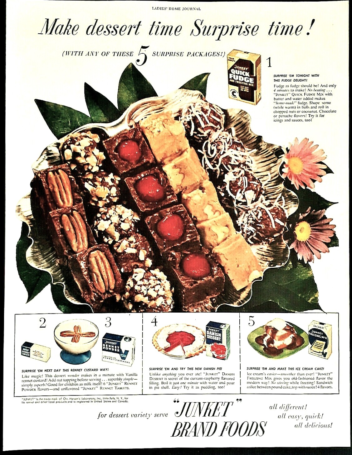Junket dessert ad vintage 1948 original fudge advertisement | eBay