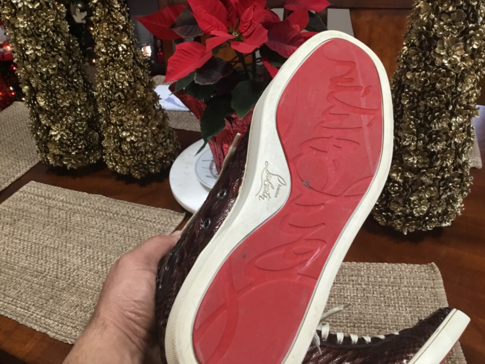 Authentic Mens Christian Louboutini Python shoes - Gem