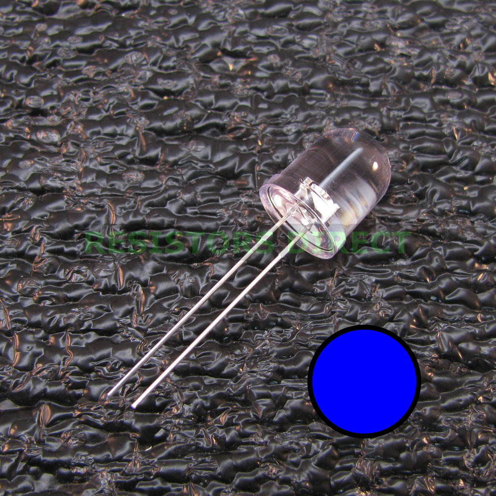 5pcs Round 10mm Blue LED Clear Lens 8000 MCD Ham Radio USA Seller 5x ...