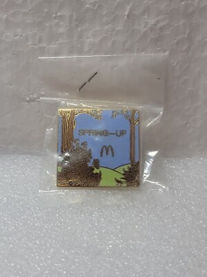 Vintage McDonald's Spring Up Official Enamel Lapel Pin Flowers Blue Sky ...