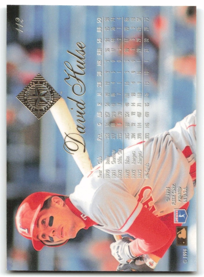 1994 Fleer Flair #112 David Hulse Texas Rangers 2AC | eBay