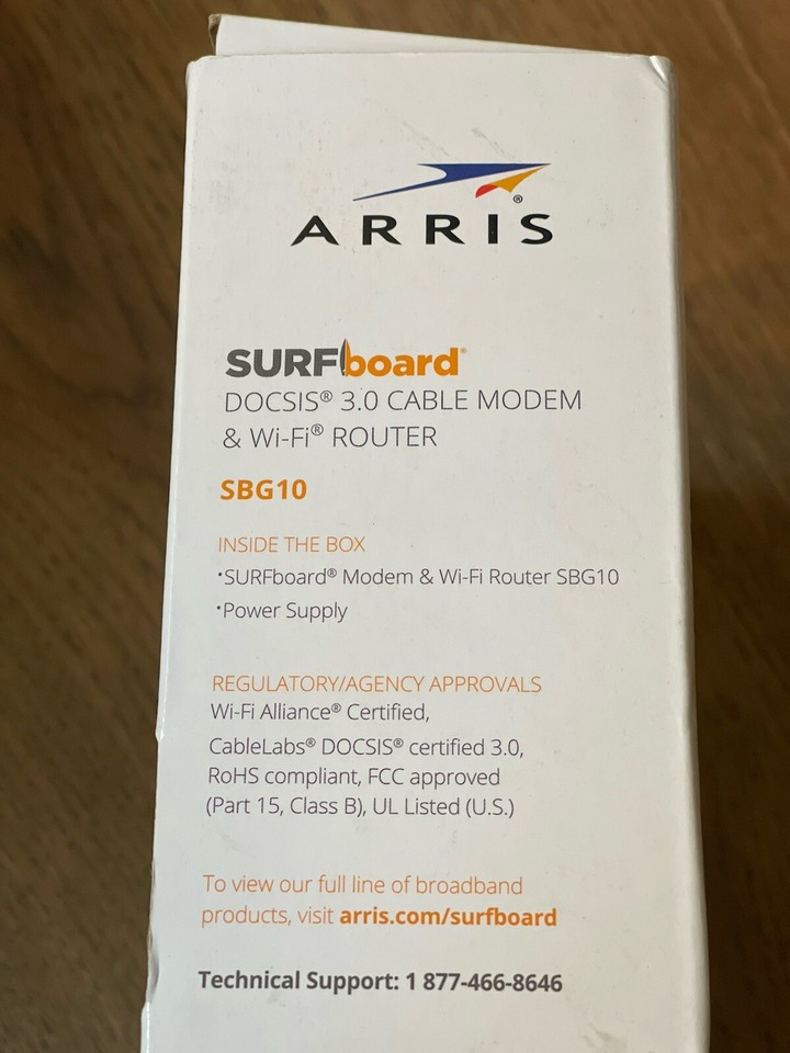 ARRIS SURFboard SBG10 DOCSIS 3.0 16 x 4 Gigabit Cable Modem & AC1600 Wi ...