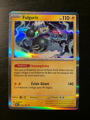 Carte Pokémon HOLO Fulguris 070/197 OBF Flammes Obsidiennes FR NEUF | eBay