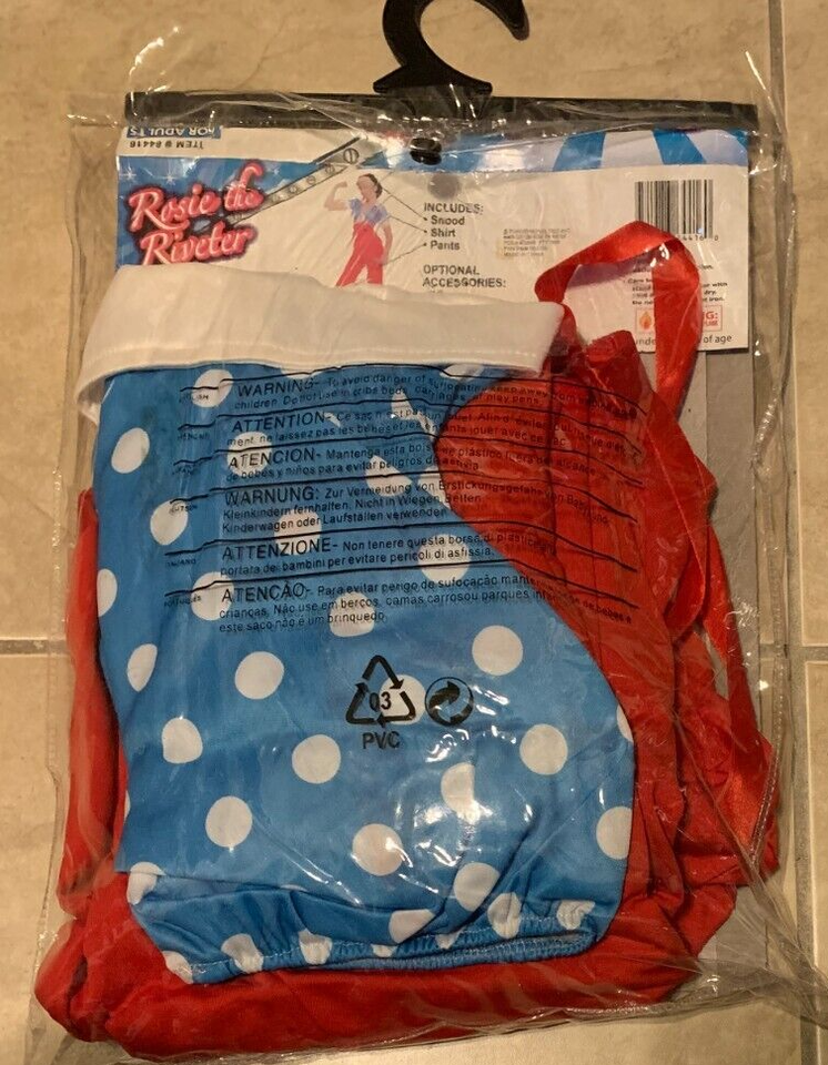 Rosie the Riveter Shirt & Bell Bottom Pants Costume NEW Women 1 size up ...