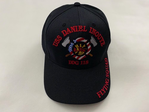 USS DANIEL INOUYE DDG 118 FLYING SQUAD The Corps Black Baseball Cap Hat ...