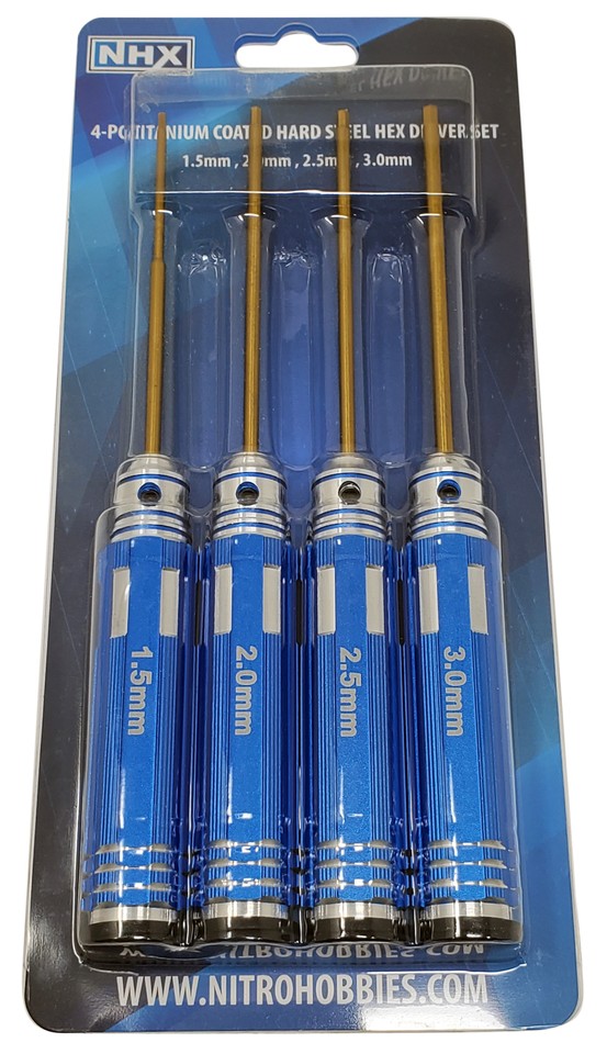 NHX RC Steel Hex Driver Tool Set 1.5mm 2mm 2.5mm 3mm Titanium Coated ...