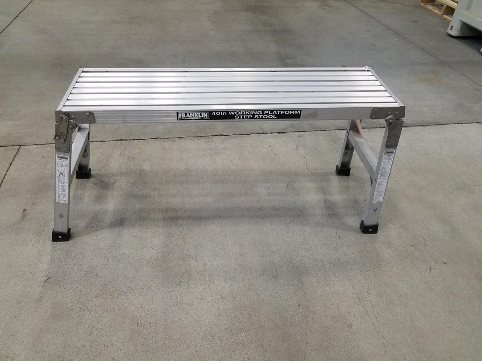 40 In. Lightweight Aluminum Work Platform Holds 225 Pounds Non slip ...