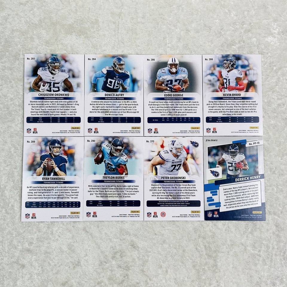 Lot (8) 2023 Panini Prestige Football Titans Team Cards George Byard ...