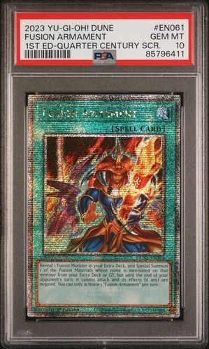 PSA 10 Gem Mint - Fusion Armament DUNE-EN061 Quarter Century Secret Rare YuGiOh | eBay