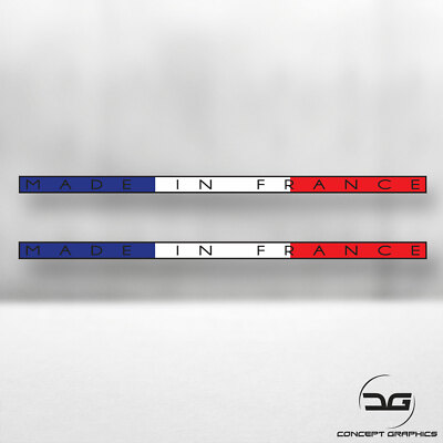 2x Made in France French Flag Stripe Euro Car Window Bumper Vinyl Decal ...