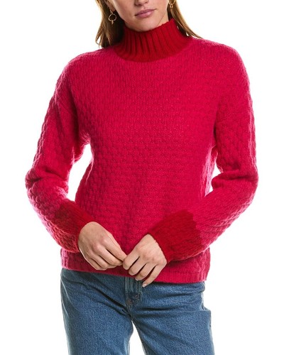 Kier + J Turtleneck Wool & Cashmere-Blend Sweater Women's Pink Xl | eBay