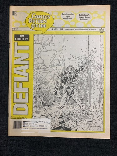 1993 COMICS BUYERS GUIDE Newspaper #1012 FN 6.0 Jim Shooter's Defiant | eBay