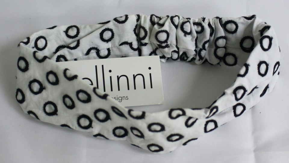 Bebe Bella Designs Headband hair accessory White with Black circles ...