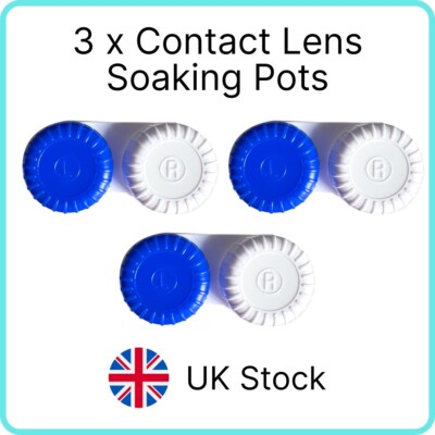 3 x Contact Lens Storage Soaking Cases - L+R Marked - High Quality ...