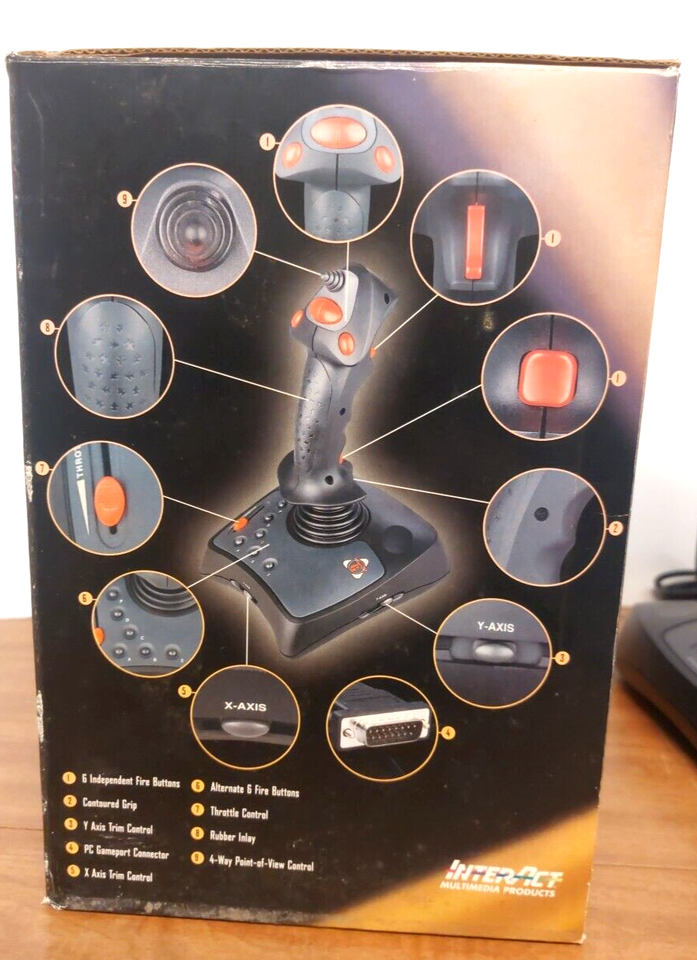 Interact Magnum 6 15 Pin Joystick Flight Control Controller PC GAMES | eBay