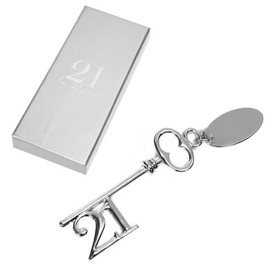 21st Birthday Key Silver Plated - Engraving Tag - Keepsake Gift | eBay UK