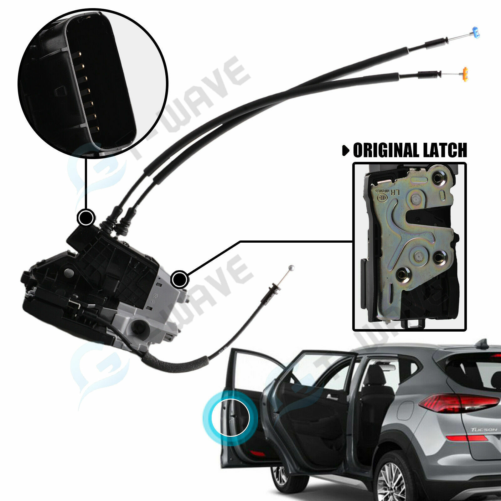 Front Left Driver Door Lock Actuator fit 2016-2020 Hyundai Tucson 81310 ...