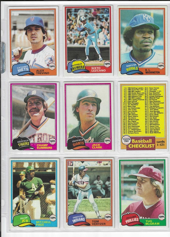 1981 Topps Baseball card singles #1 to #100 | eBay