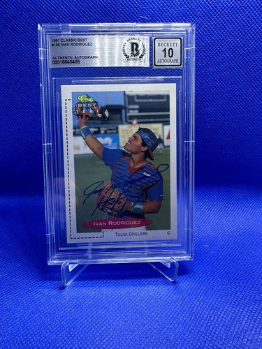 Ivan Pudge Rodriguez Rangers Signed 1991 Classic Best ROOKIE BAS Auto ...