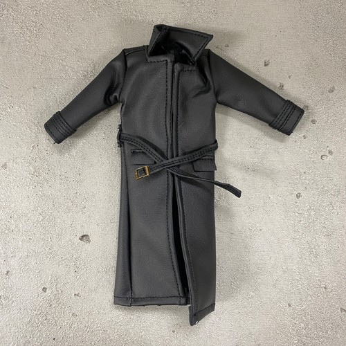 PB-LTC-BLK: 1/12 Black Wired Faux Leather Trench Coat for 6" action ...