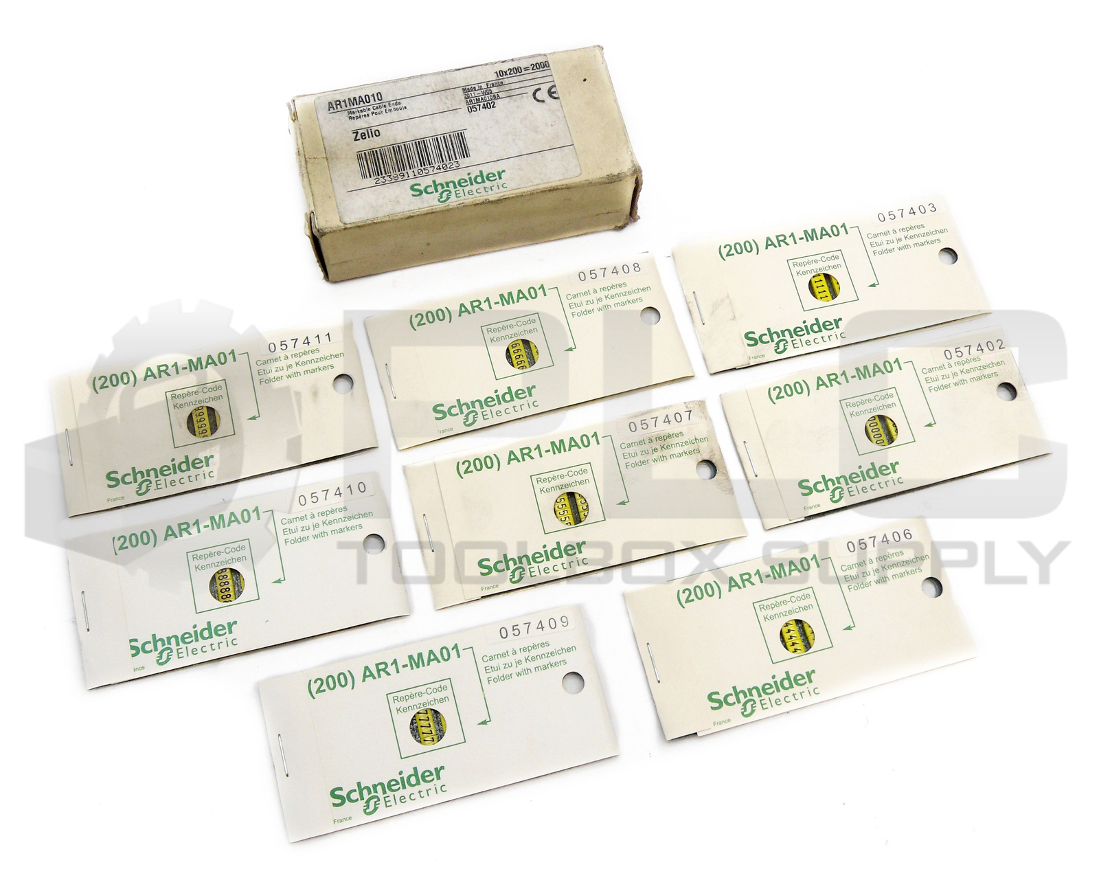NEW SCHNEIDER ELECTRIC AR1MA010 # MARKERS 0,1,4,5,6,7,8,9 AR1-MA01 8X20 ...