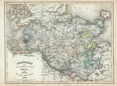 1852 Meyer Map of the Duchy of Holstein, Germany | eBay