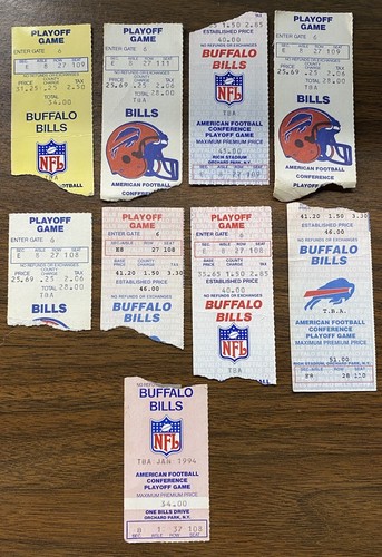 RARE Vintage 1989-95 NFL Playoffs Ticket Stub Lot BUFFALO BILLS ...
