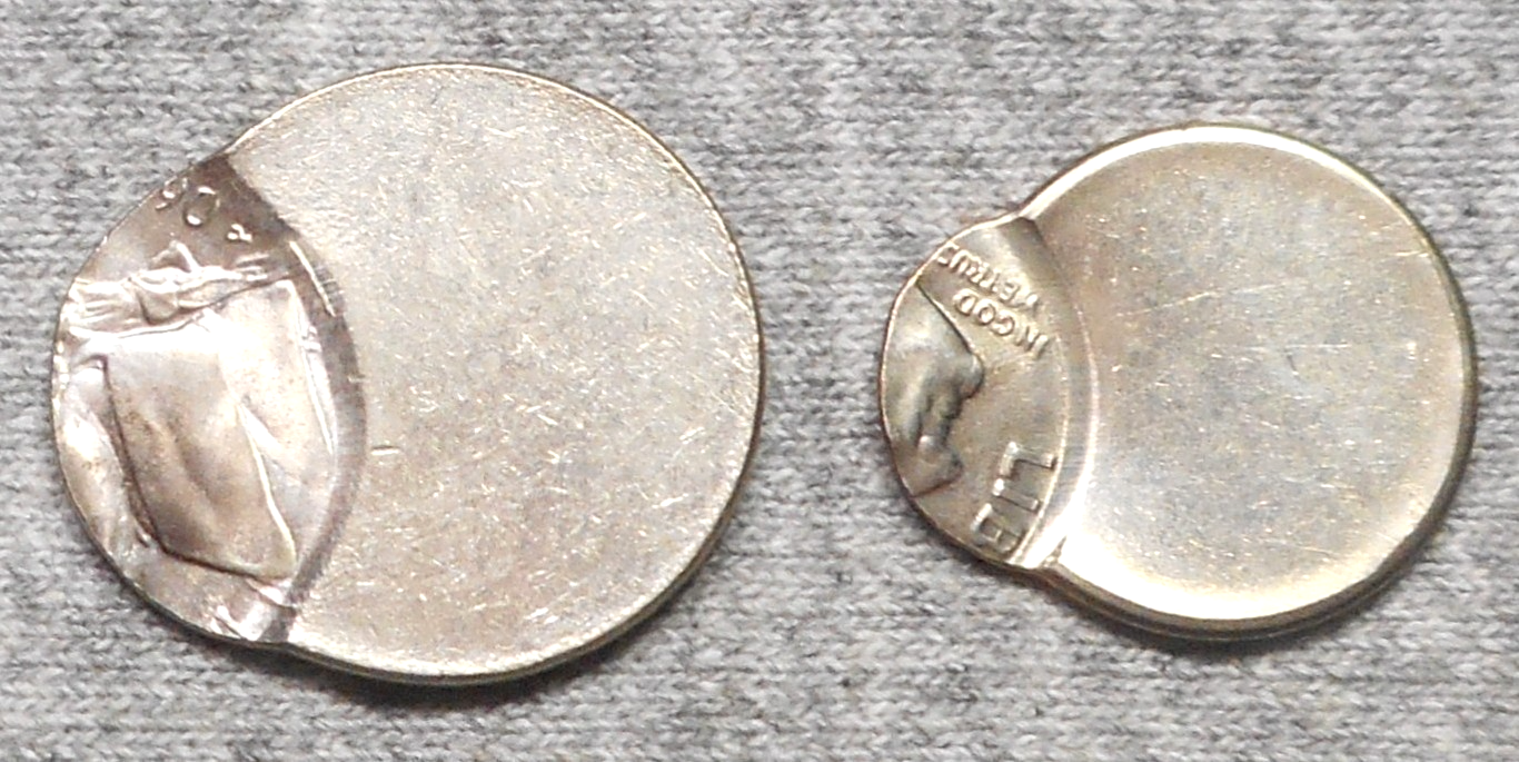 Lot Of 2 Off Center Error Coins - Jefferson Nickel & Clad Roosevelt ...