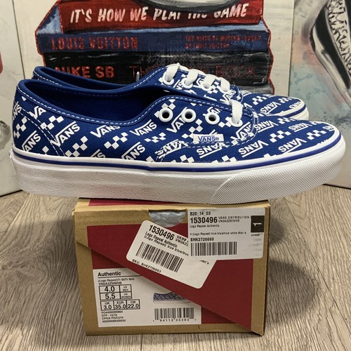 Size 4 - VANS Authentic Logo Repeat - True Blue for sale online | eBay