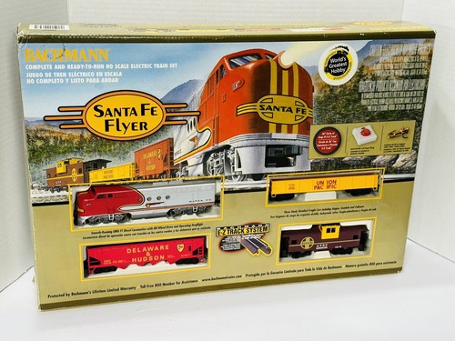 BACHMANN SANTA FE FLYER EZ TRACK HO SCALE RAILROAD TRAIN SET READY TO ...
