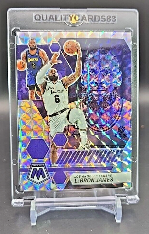 LEBRON JAMES SILVER RAINBOW REFRACTOR INSERT CARD WITH CASE LOS ANGELES ...