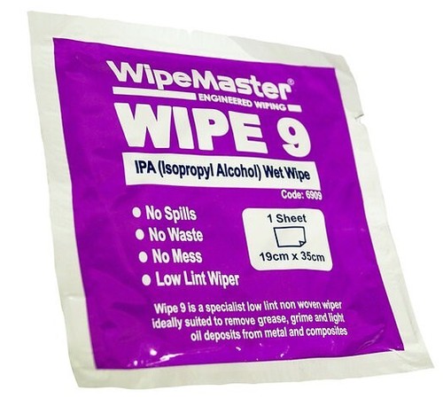 Wipemaster Wipe 9 IPA Large Sachet Adhesive Bonding Wipes Box Of 50 New ...