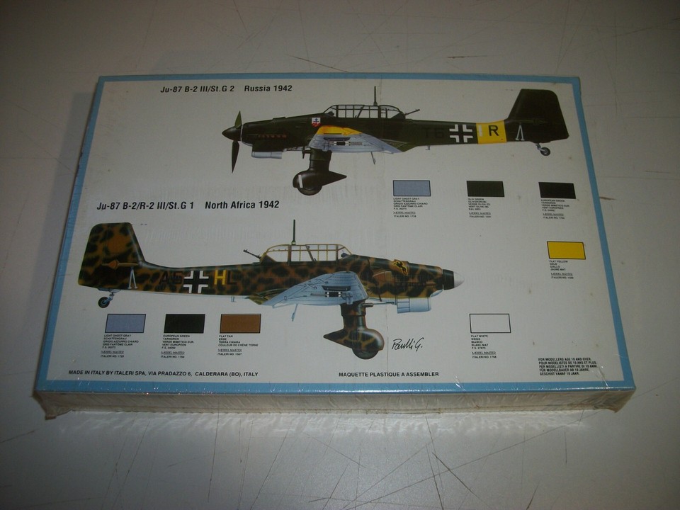 Vintage 1:72 WWII GERMAN JUNKERS JU-87 B2/R2 STUKA ITALERI 1292 | eBay