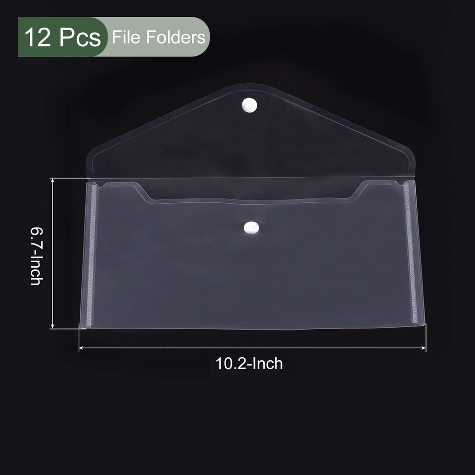 12 Pack File Folders, Clear A5 Files Envelope | Plastic Document ...